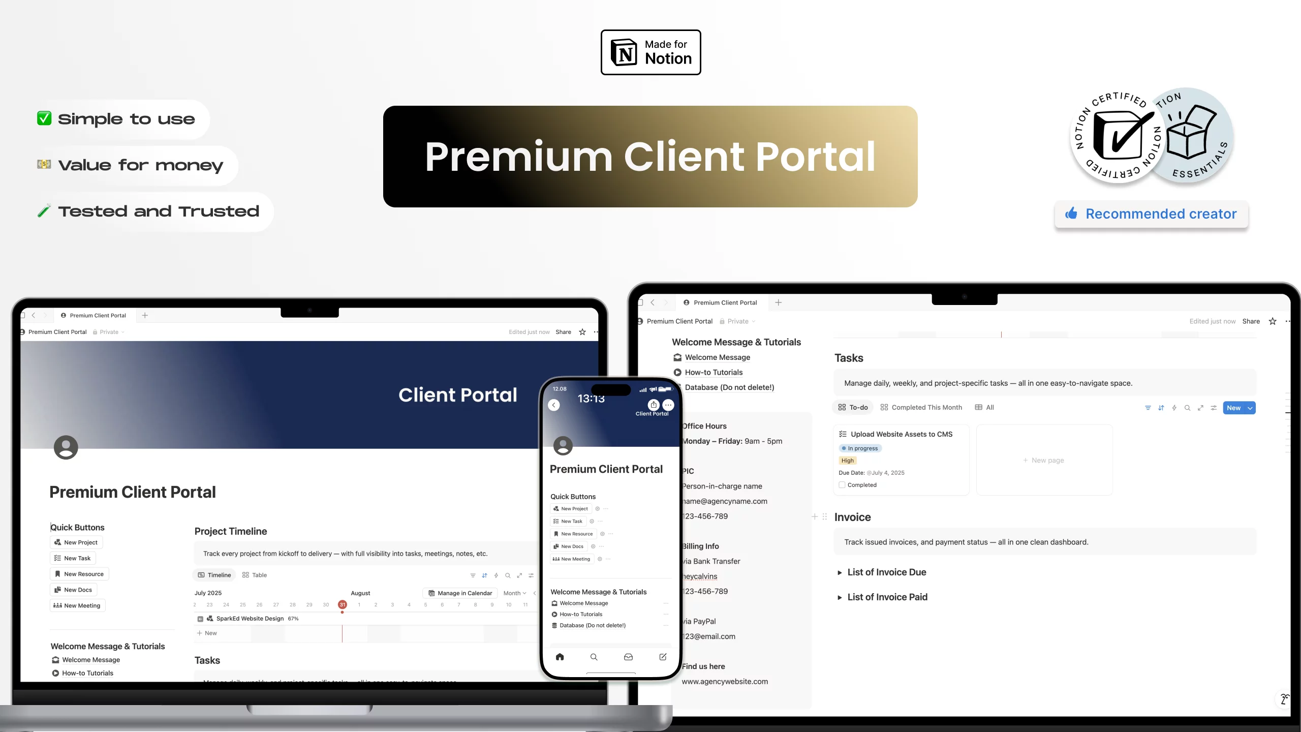 Premium Client Portal - Freelance Template